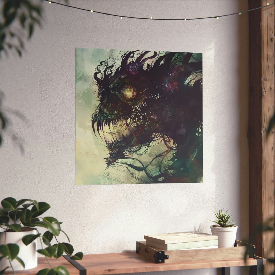 Abstract Deadly Monster Poster // Abstract Monster Wall Decor // Horror ...