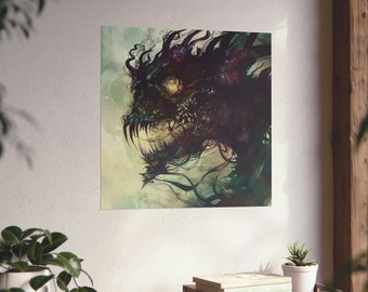 Nightmare Monster Poster // Abstract Monster Wall Decor // Horror Movie ...