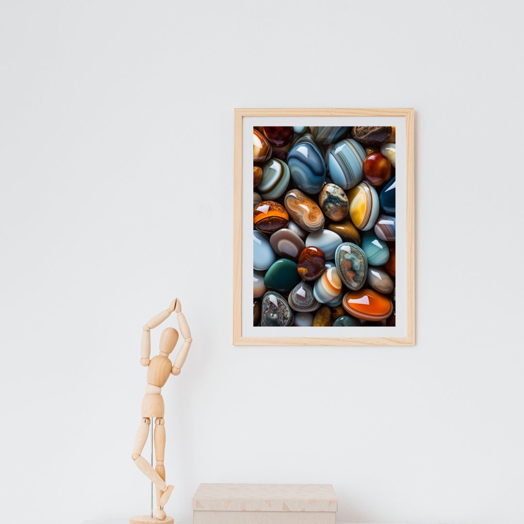 Rainbow Stones // Smooth and Colorful // Agate Wall Art // Rock ...
