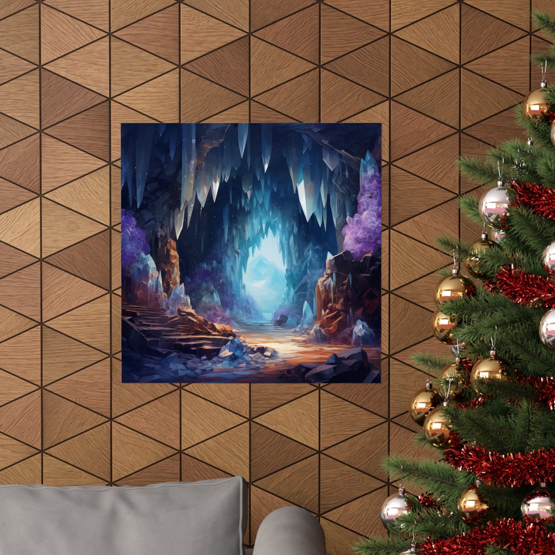 Geode Cave // Stalagmites and Stalactites // Crystal Cave Poster ...