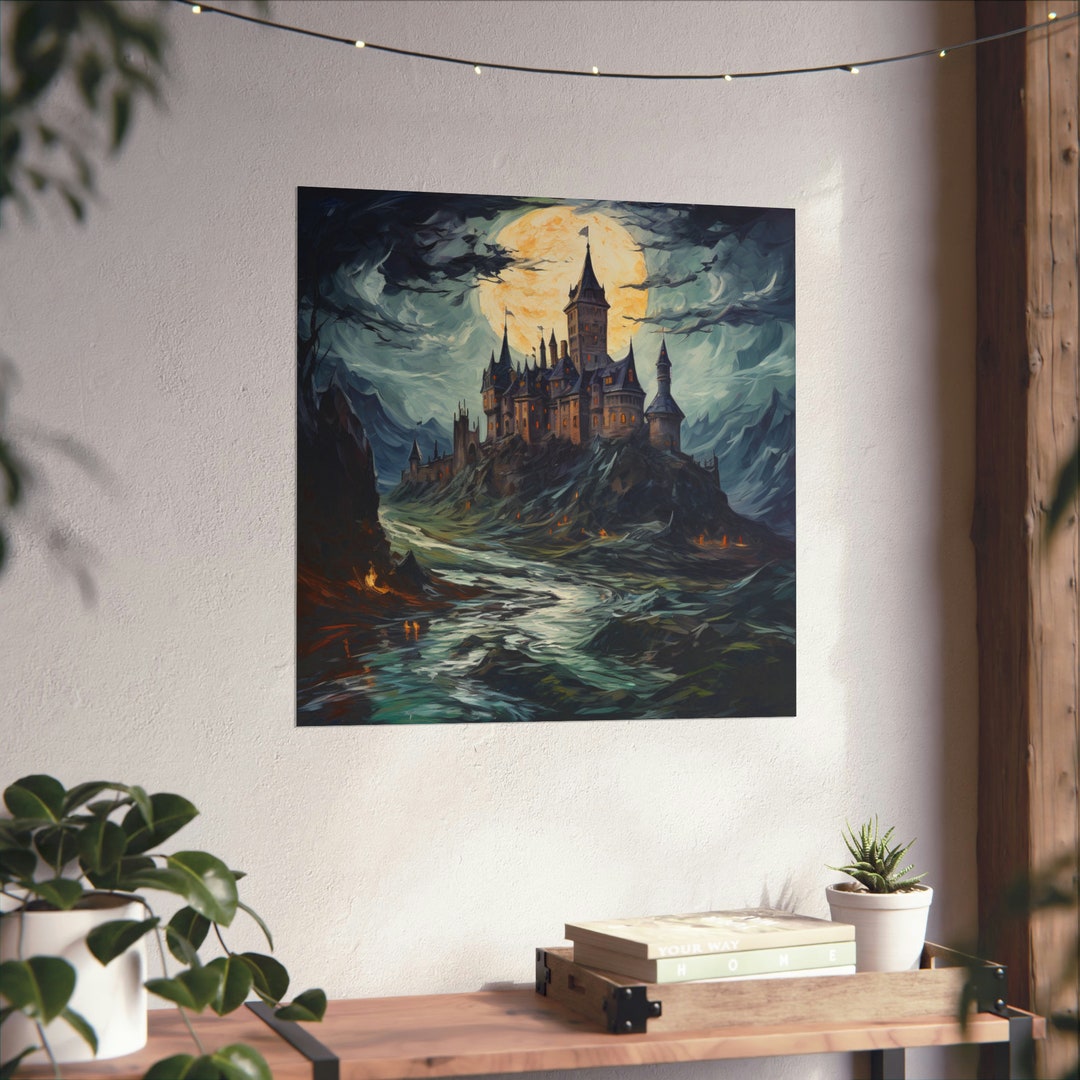 Post-impressionism Elegant Castle Poster//van Gohn Style Art //castle ...