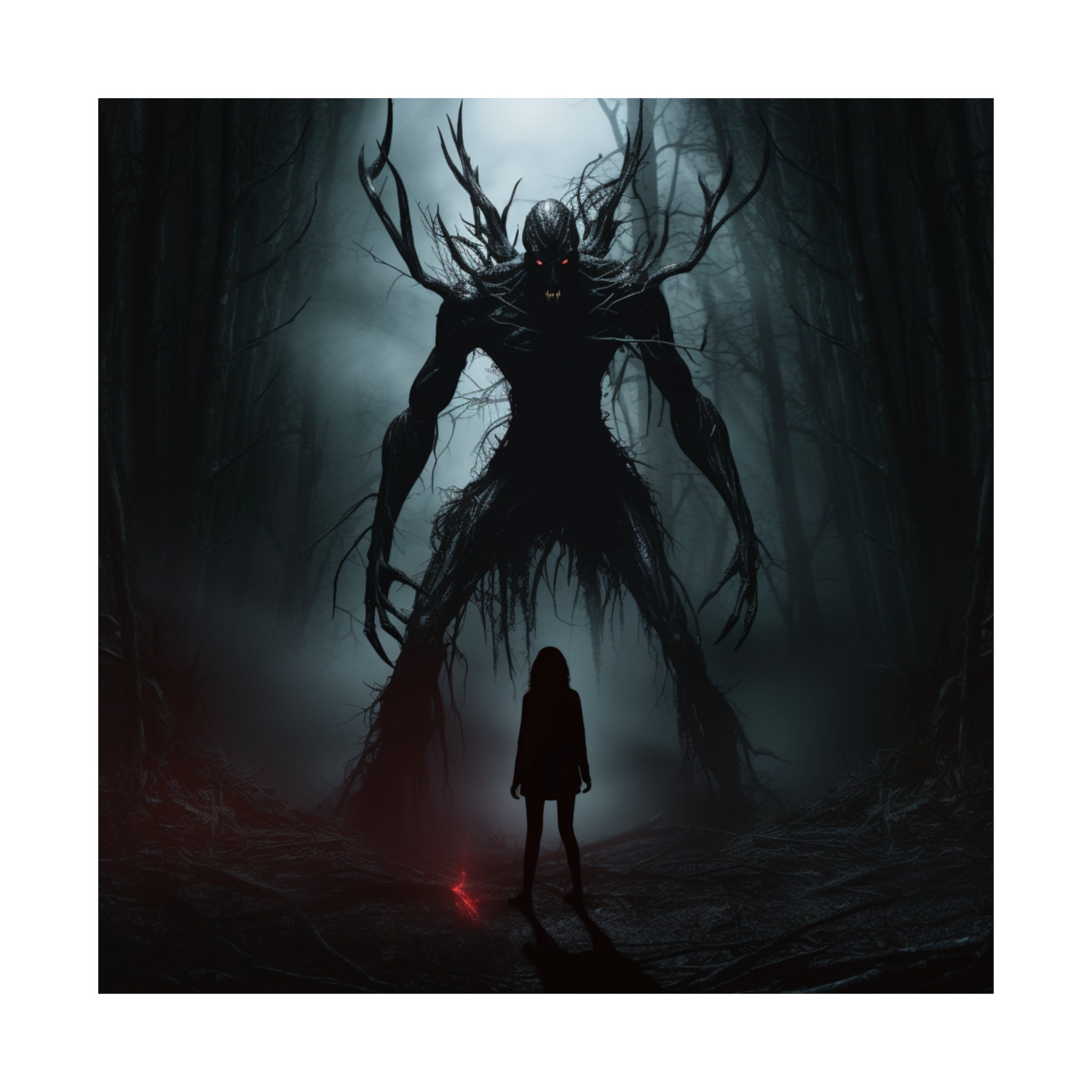 Forest Dweller Demon Poster // Monster in Forest Poster // - Etsy