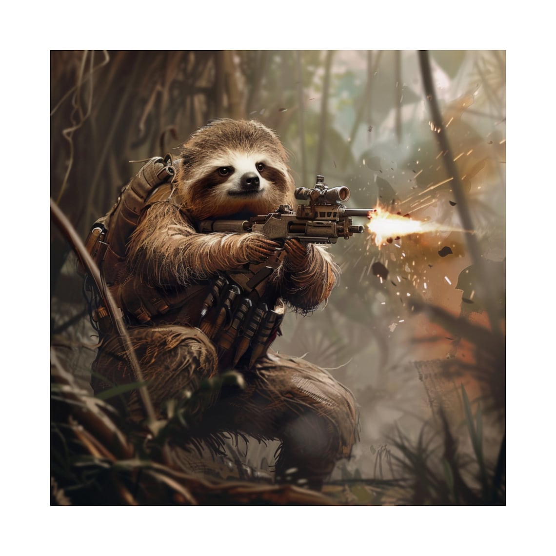 Army Sloth Poster // Sloth Lovers Poster // Military Army Lovers Art ...