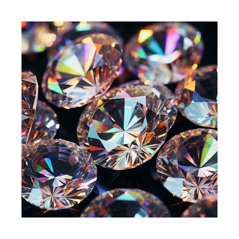 Brilliant Diamonds Poster // Diamonds Lovers Poster // Rainbow Diamonds ...