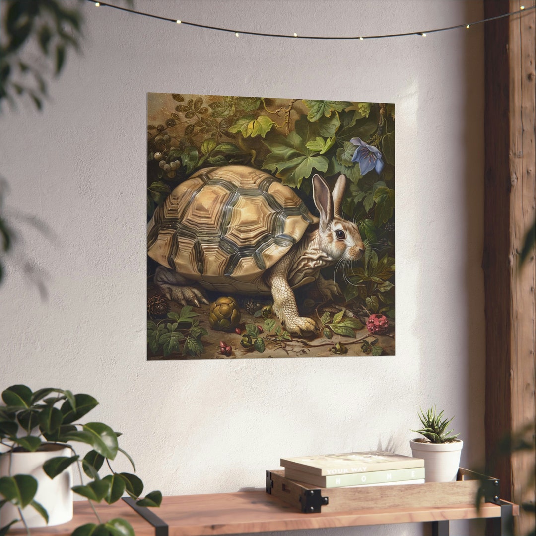 Tortoise and the Hare Had a Baby Poster // Turtle and Rabbit Funny ...