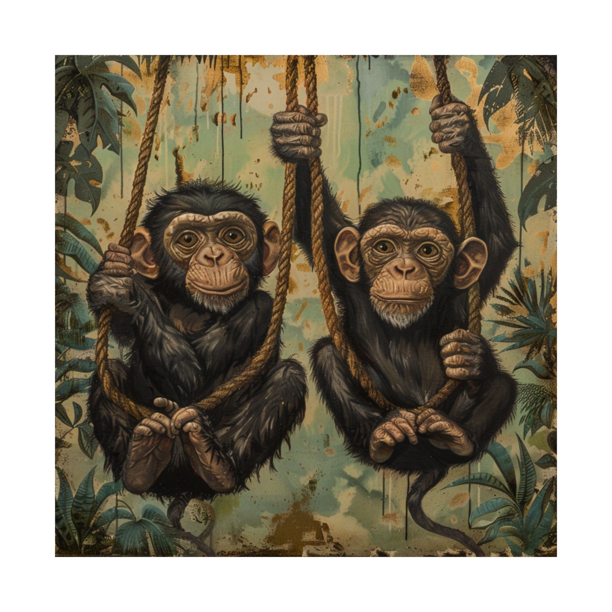 Monkeying Around Poster // Jungle Monkey Lovers Poster // Chimpanzee ...