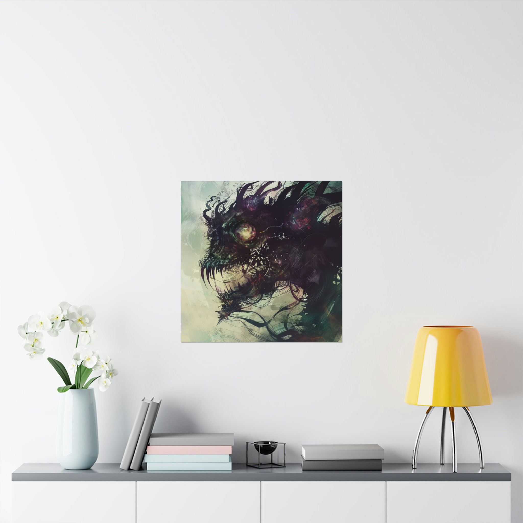 Abstract Deadly Monster Poster // Abstract Monster Wall Decor // Horror ...