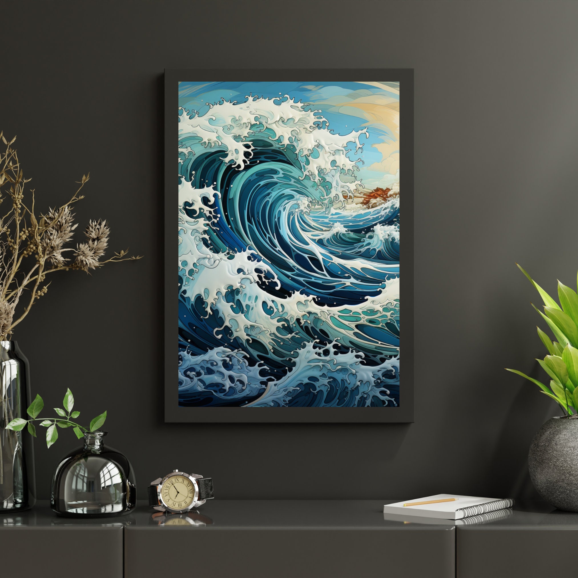 Intense Waves // Monochromatic // Surfers Dream Wave // - Etsy