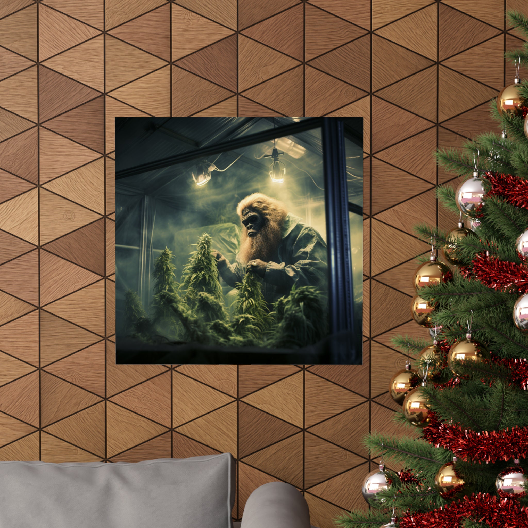 Bigfoot Growing Marijuana in the Lab Poster // Bigfoot Lovers Art ...