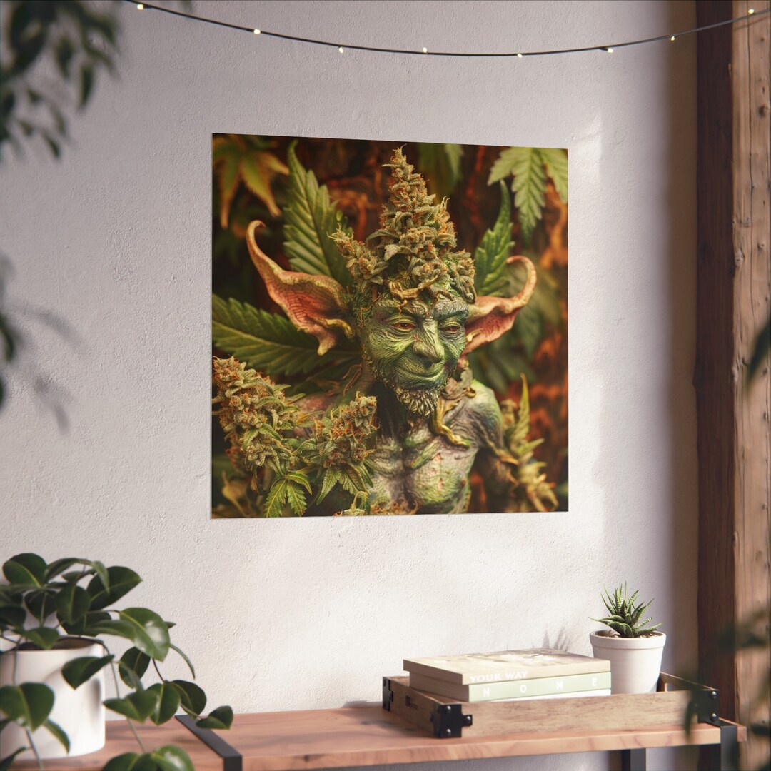 Marijuana Elf Poster // Weed Humor // Marijuana Grow Wall Art // Weed ...