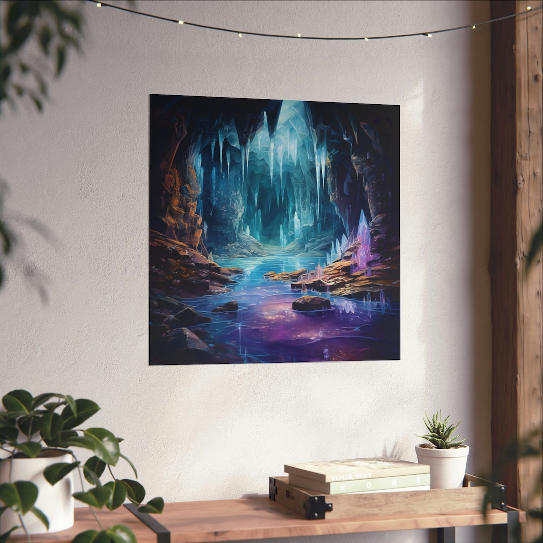 Purple Lagoon Crystal Cave Poster // Stalagmites and Stalactites ...