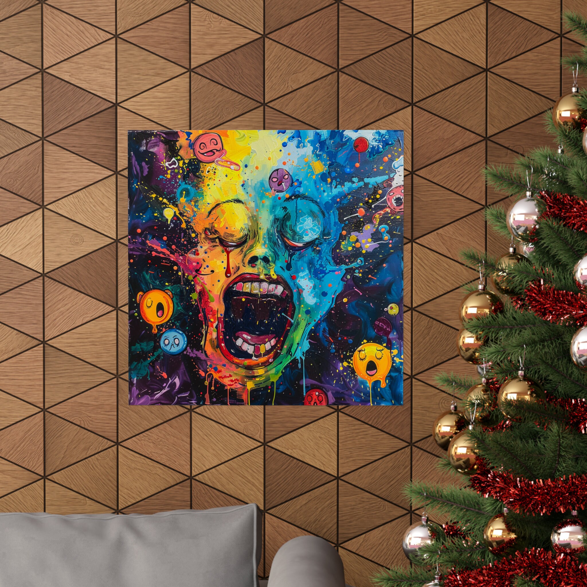 Creative Emotions Poster // Trippy Splatter Point Emoji Wall Decor ...