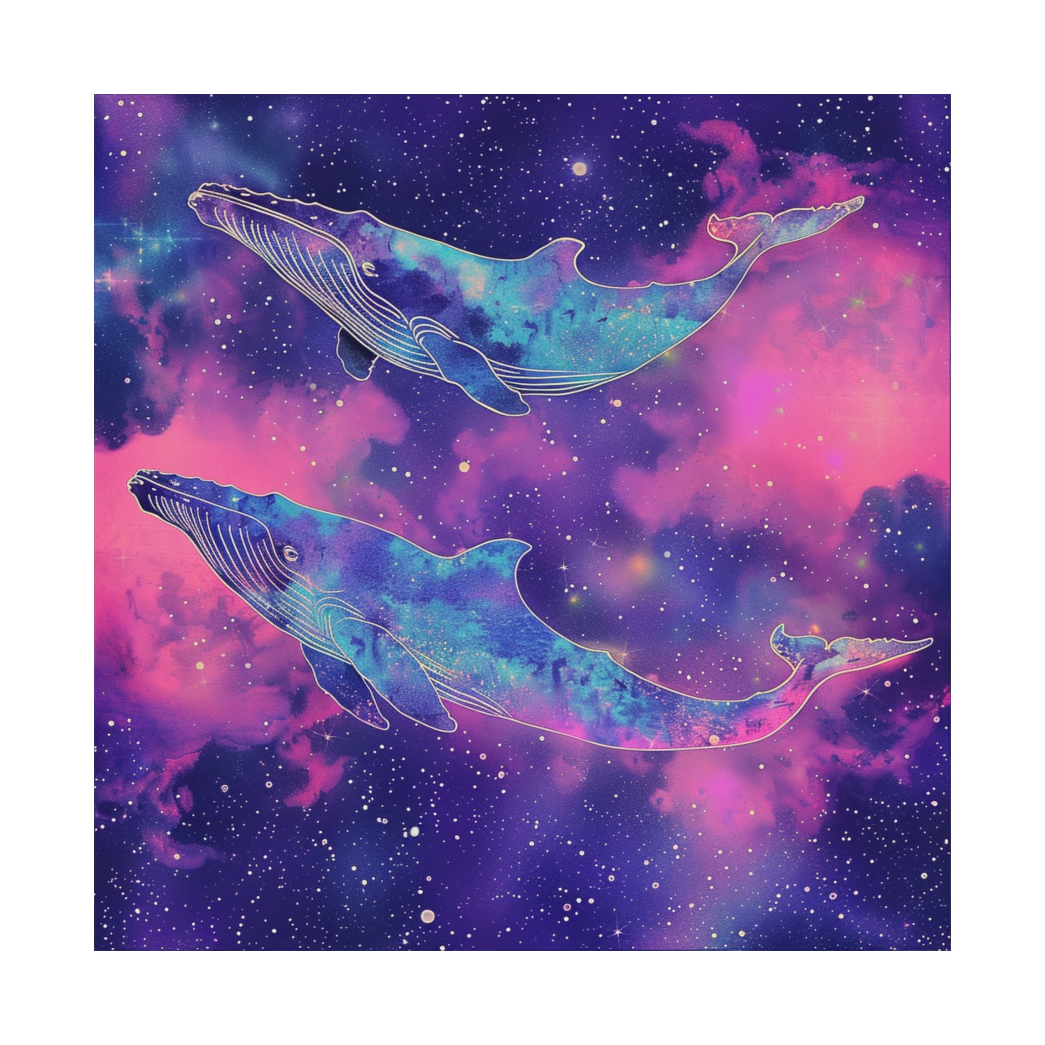 Cosmic Space Whales Poster // Trippy Space Whales Poster // Space ...