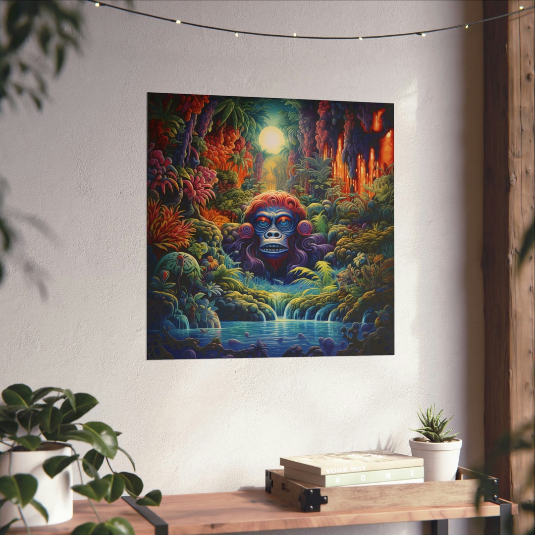 Forest Dweller Monkey Poster // Monkey Lovers Poster // Hippy Art ...