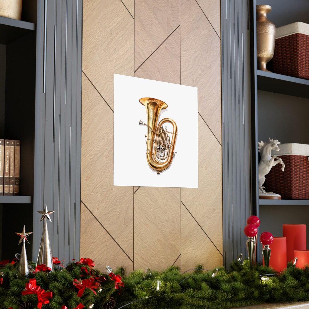 Tuba Matte Vertical Posters // Watercolor Tuba Wall Art // Simple Band ...