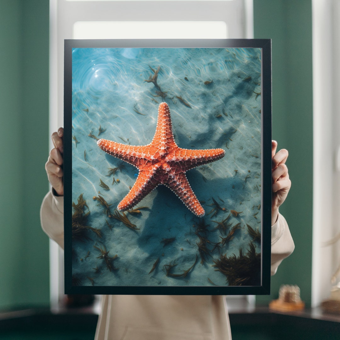 Lonely Starfish // Starfish Poster // Ocean Life Decor // Deep Blue Sea ...