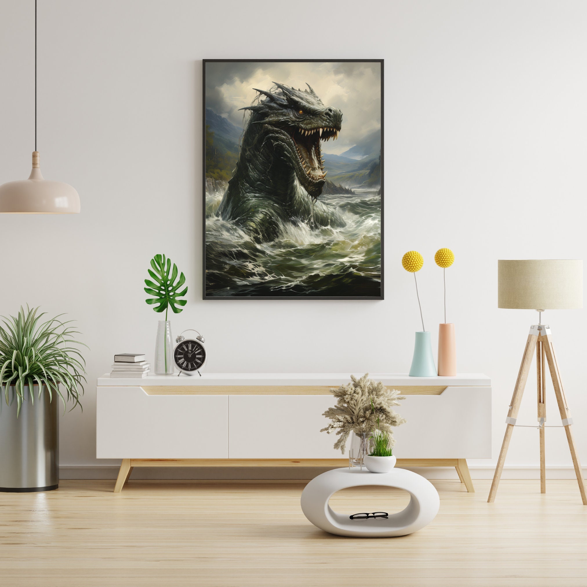 Lochness Monster // Dark // Sea Monster Poster // Creature of the Deep ...