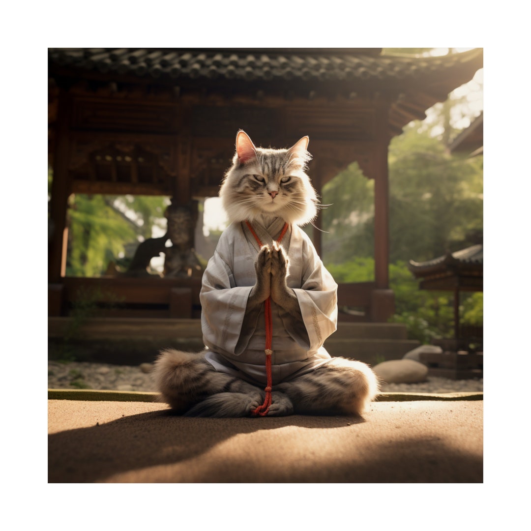 Listen to Your Master // Sensei Kitty Meditating in Chinese - Etsy