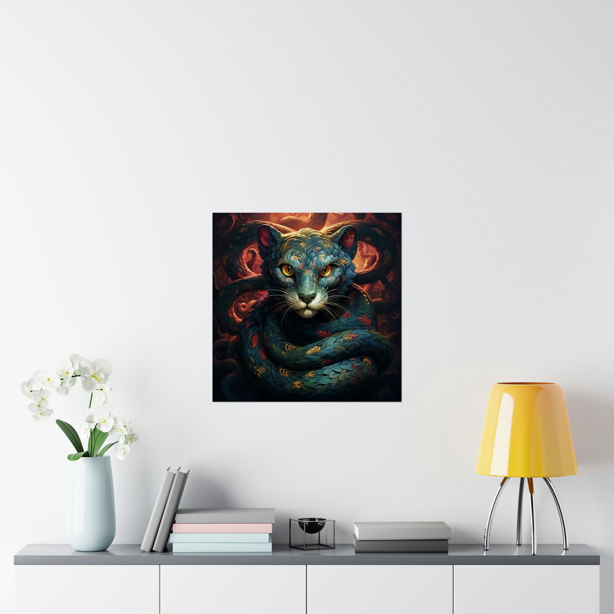 Serpent Cat Poster // Trippy Cat // Cat Lovers Poster // Bong ...