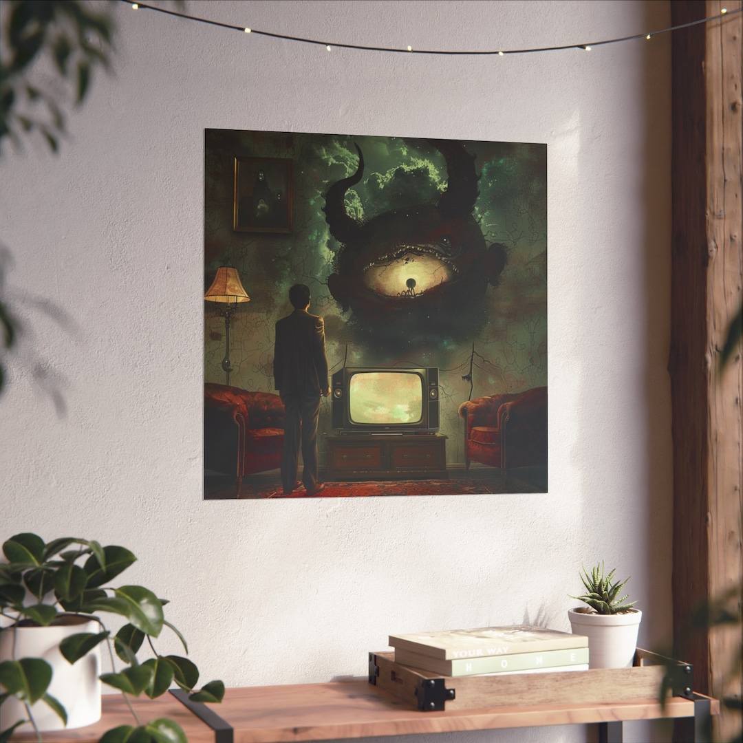 Nightmare Devil Eye Poster // Evil Within Wall Decor // Halloween Devil ...