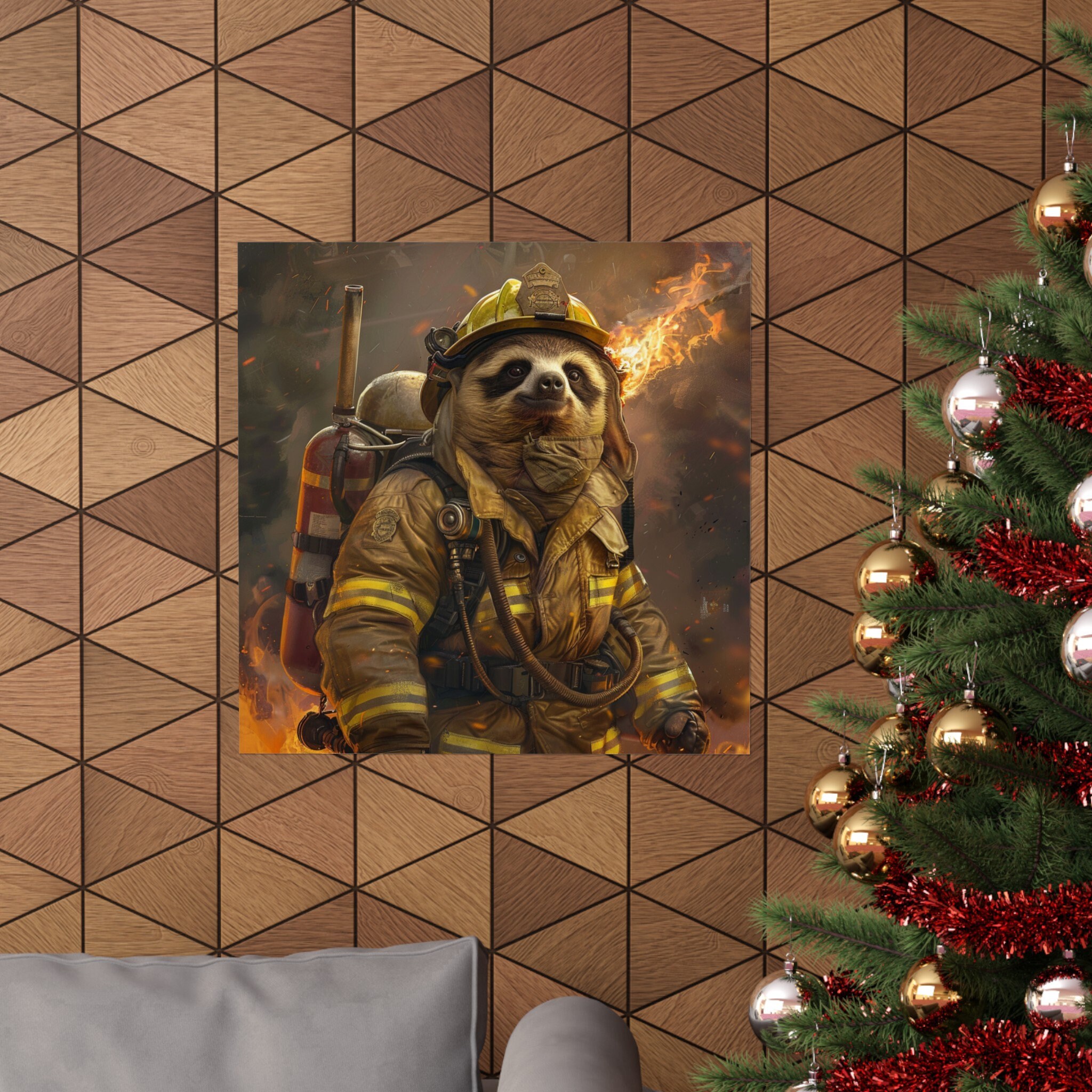 Sloth Fire Fighter Poster //giant Sloth Poster// Funny Sloth Poster ...
