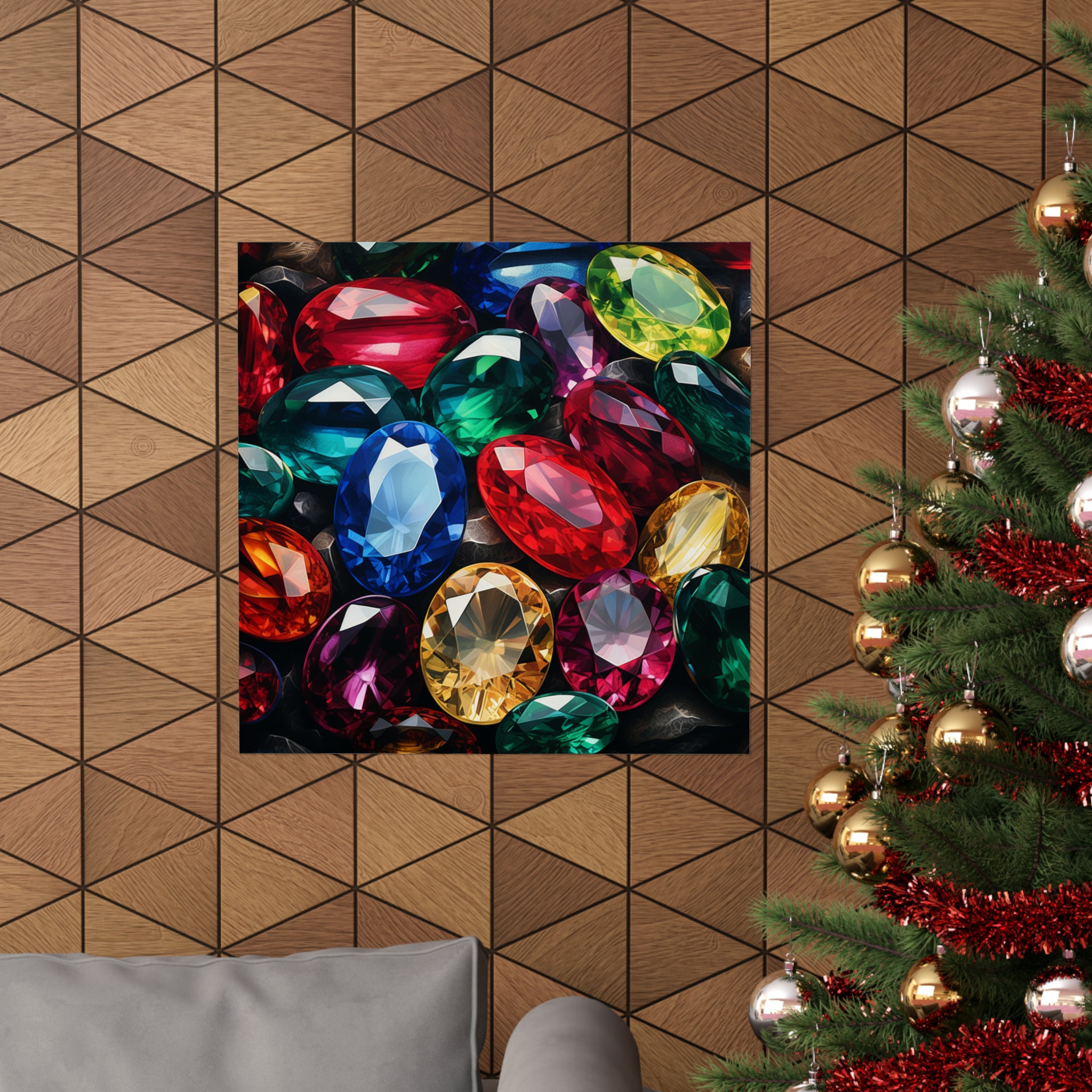 Cluster of Gems // Rainbow Stones // Gem Wall Art // Gem Collectors ...
