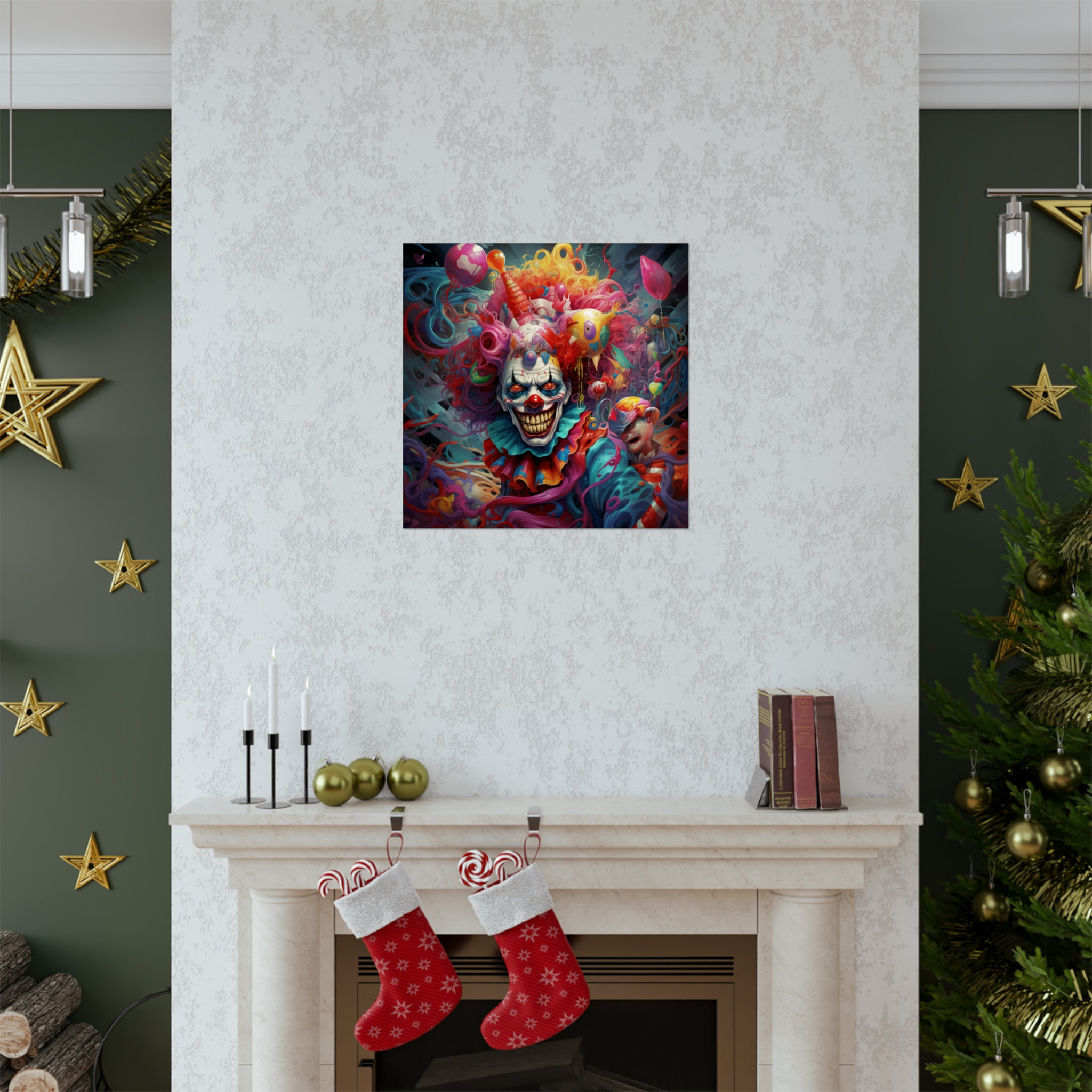 Trippy Circus Clown Poster // Creepy Clown Poster // Haunted House ...