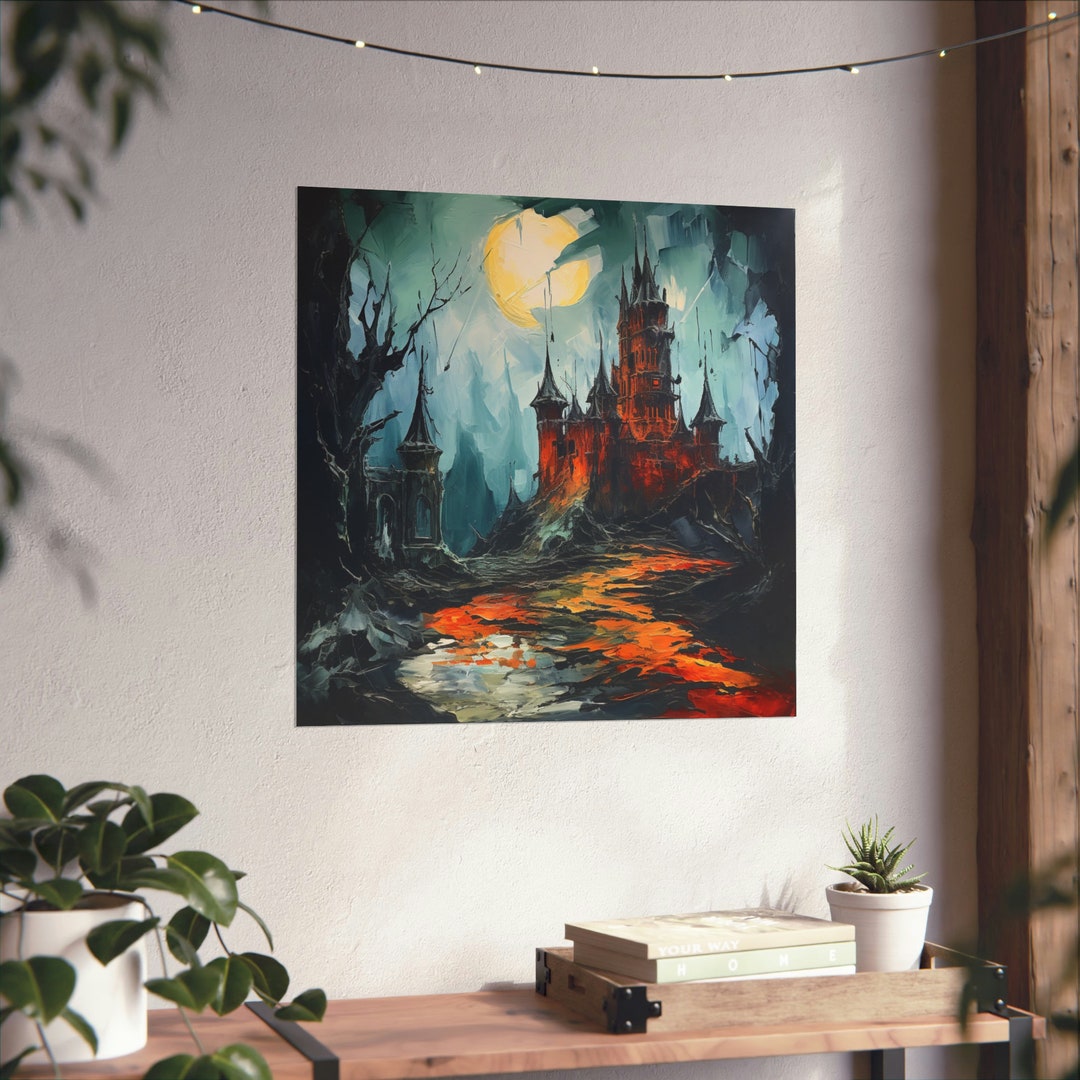 Post-impressionism Gothic Castle Poster//van Gohn Style Art //castle ...