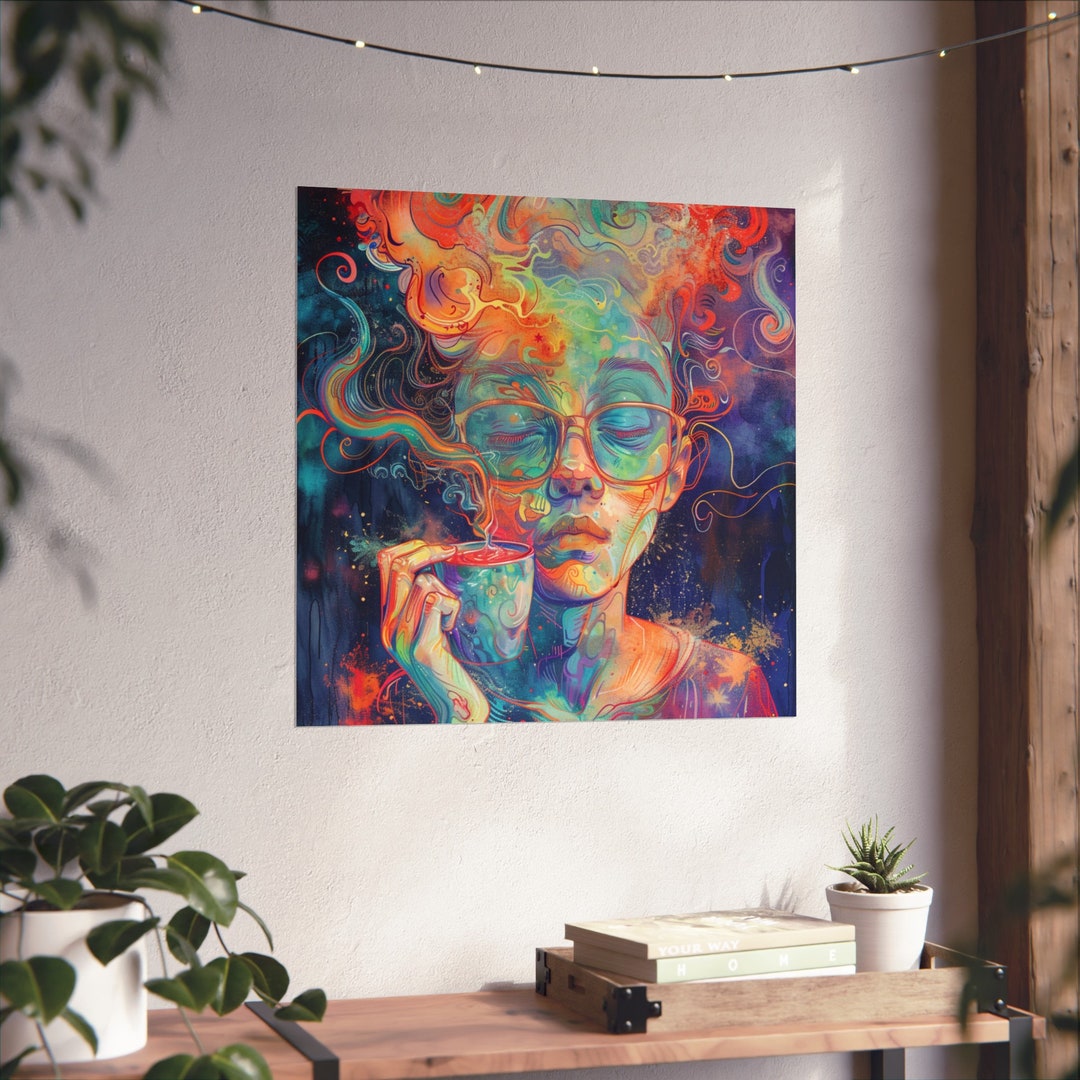 Intoxicating Coffee Abstract Woman Poster // Trippy Abstract Coffee ...