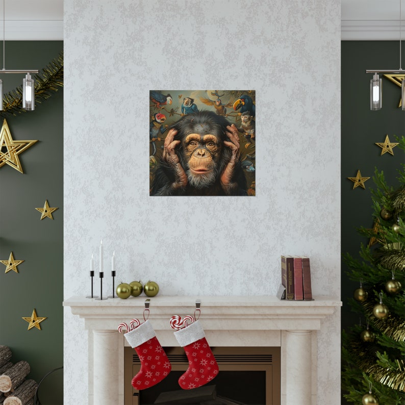 Monkey Brain Poster // Jungle Monkey Lovers Poster // Chimpanzee Modern ...