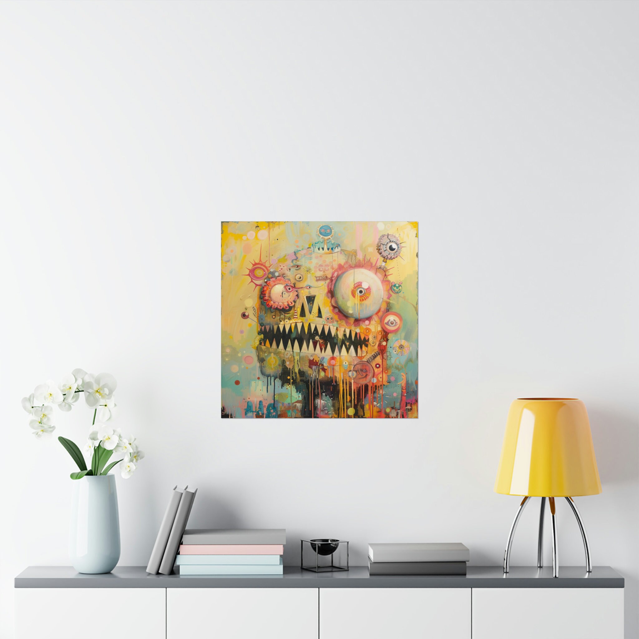 Trippy Mech Man Poster // Robot Abstract Art Lovers Poster // Smiling ...