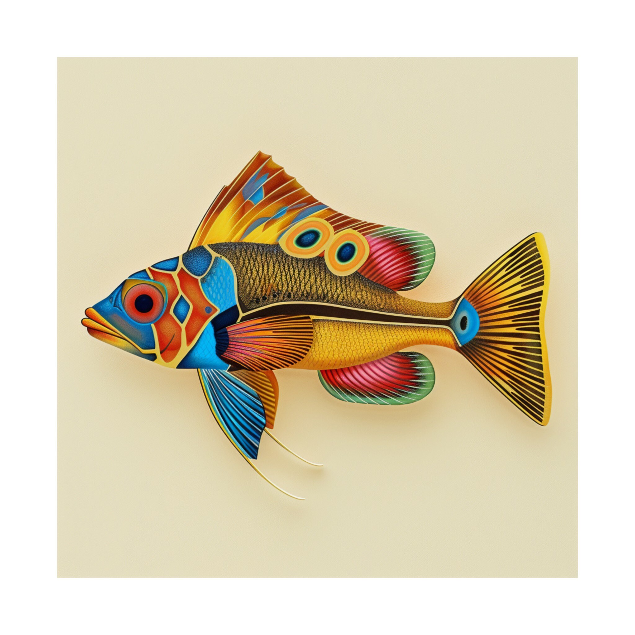Rainbow Abstract Tetra Fish Poster // Fish Lovers Poster // Modern ...