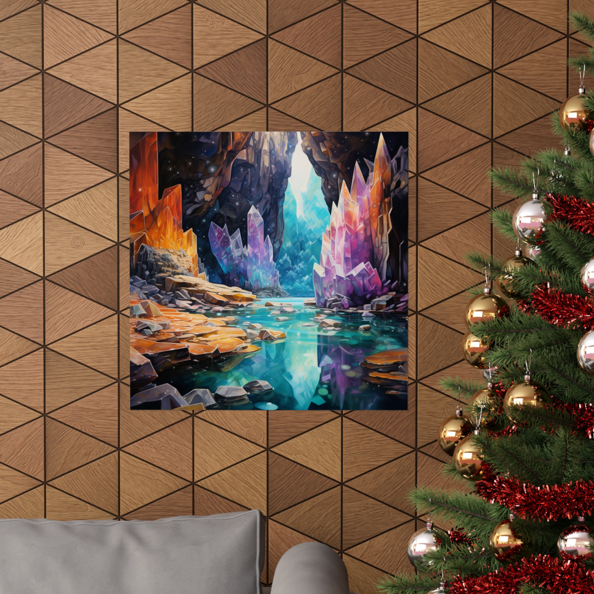 Vibrant Crystal Cave Posters // Stalagmites and Stalactites // Crystal ...