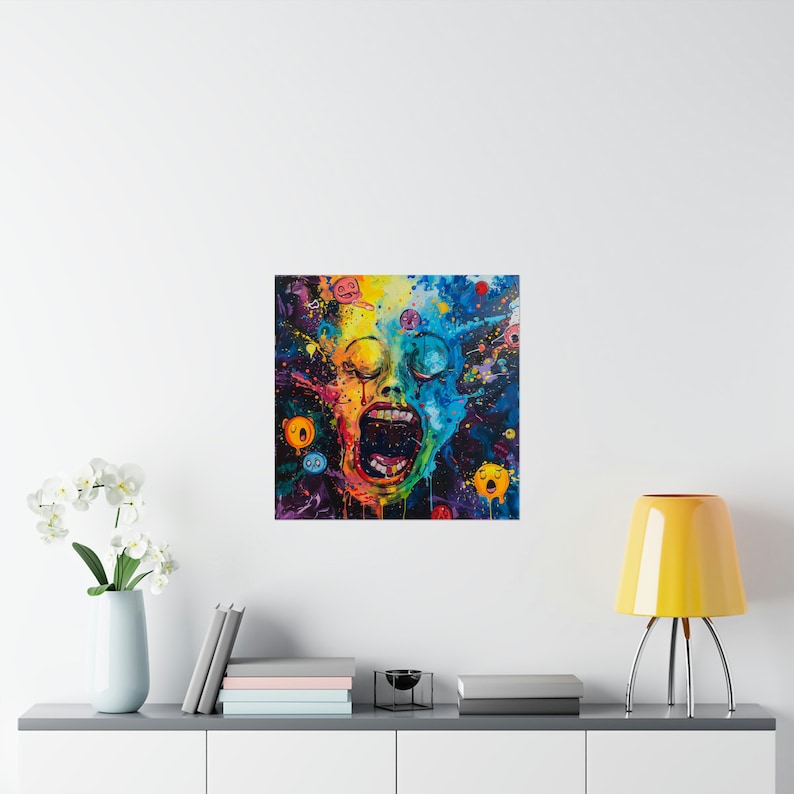 Creative Emotions Poster // Trippy Splatter Point Emoji Wall Decor ...