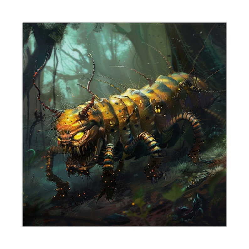 Nightmare Caterpillar Poster // Caterpillar Wall Decor // Halloween ...