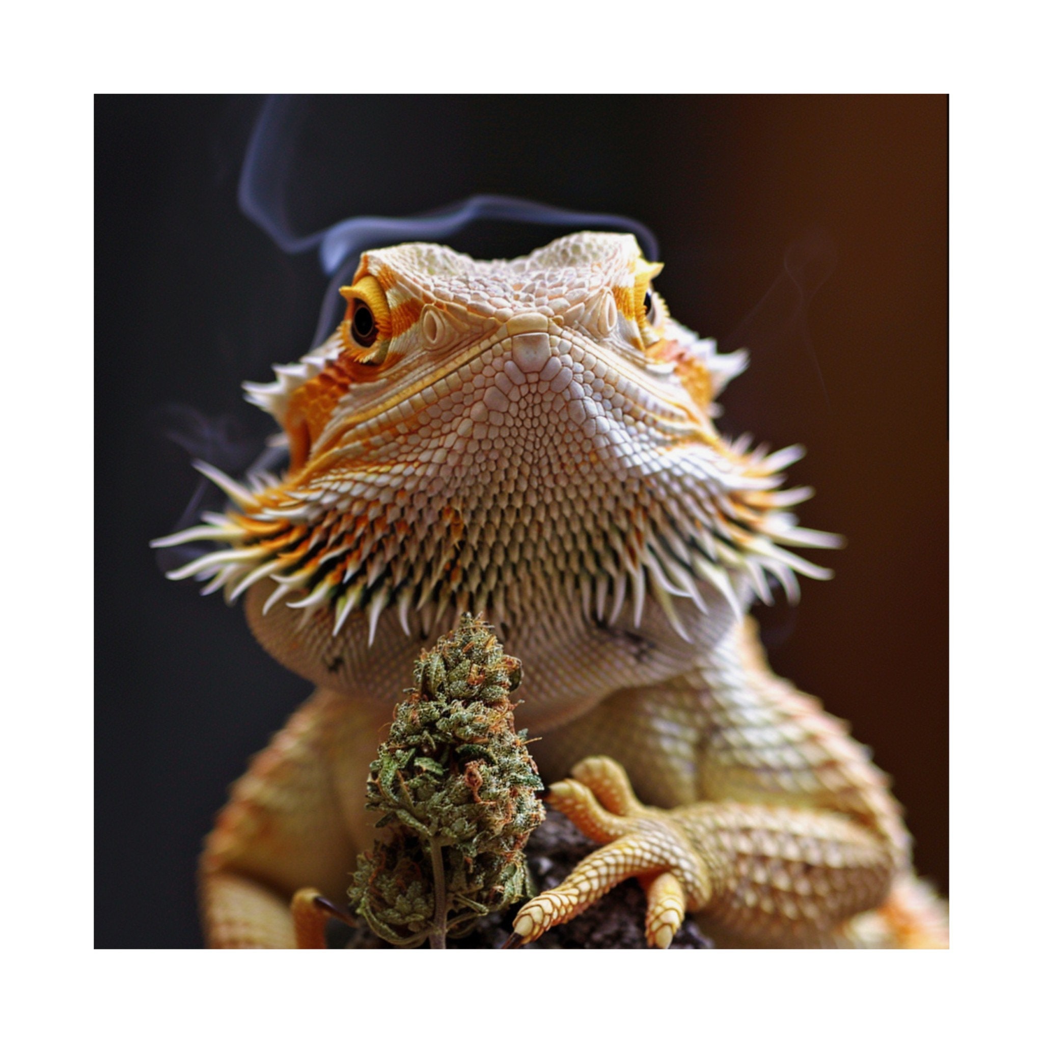 Bearded Dragon Holding Giant Marijuana Nugget Poster // Reptile Humor ...