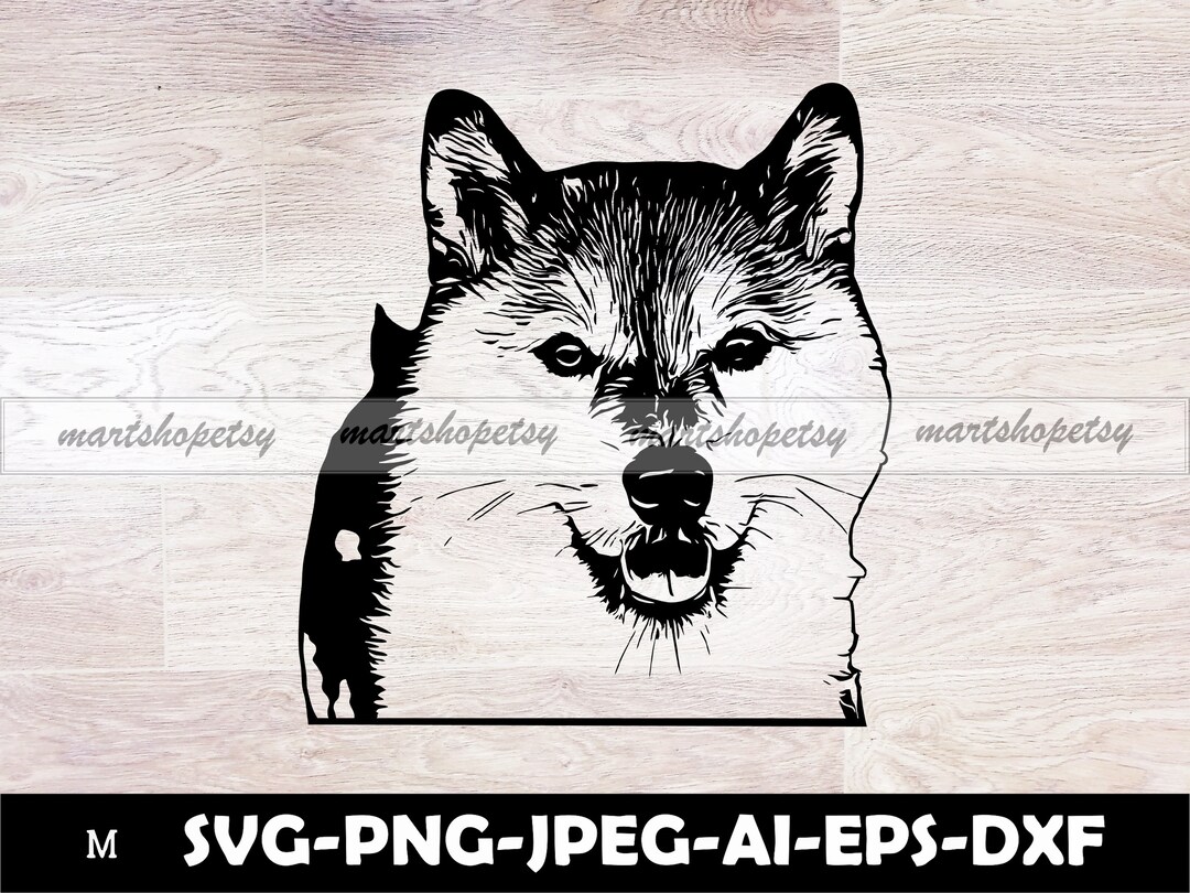 Shiba Inu 1 Svg-png-eps-dxf-jpeg, Pet Lover, Dog Svg, Dog Face Svg, Dog ...