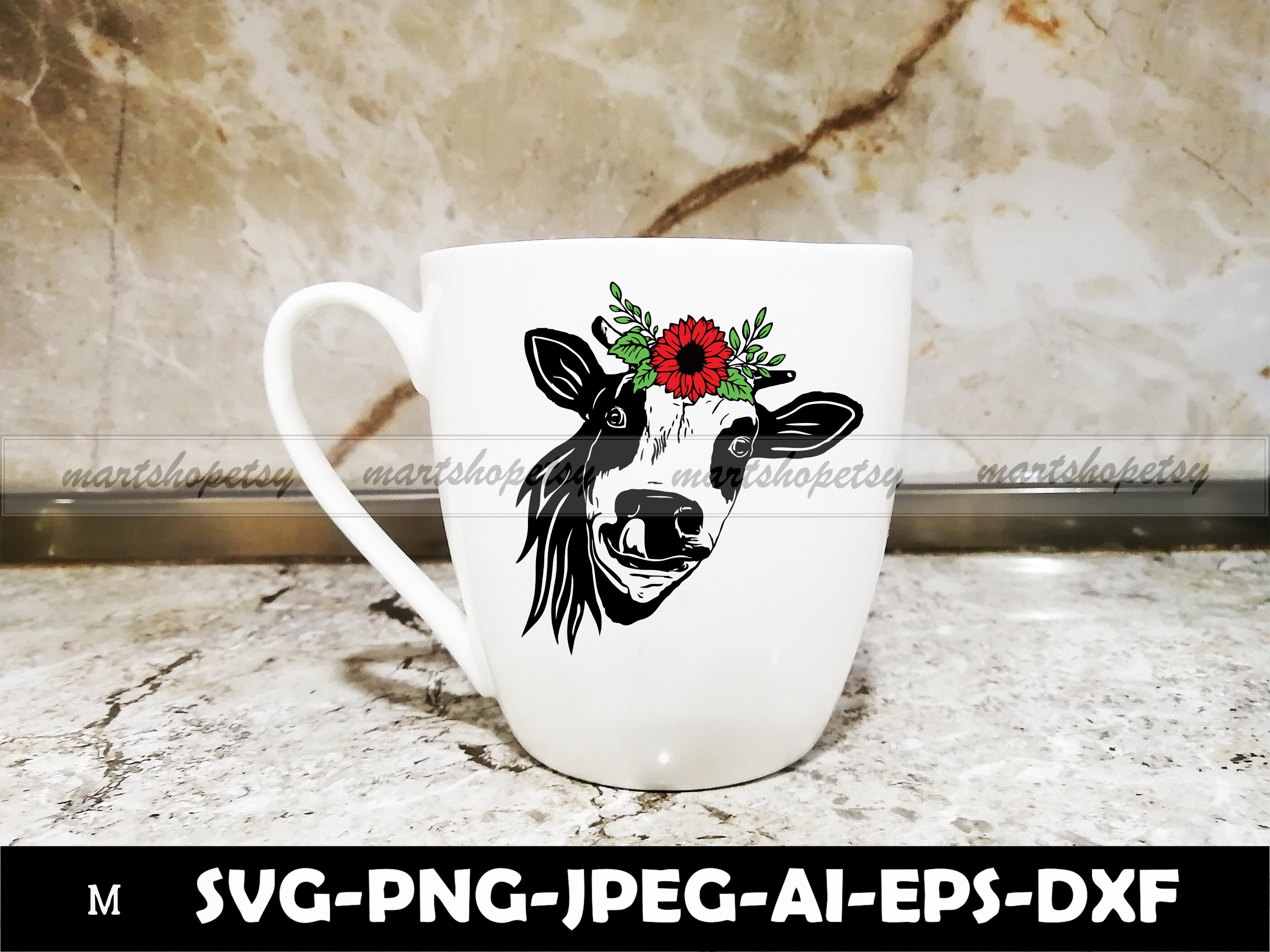 Cow Layered 3 Svg Cow With Flowers Svg for | Etsy