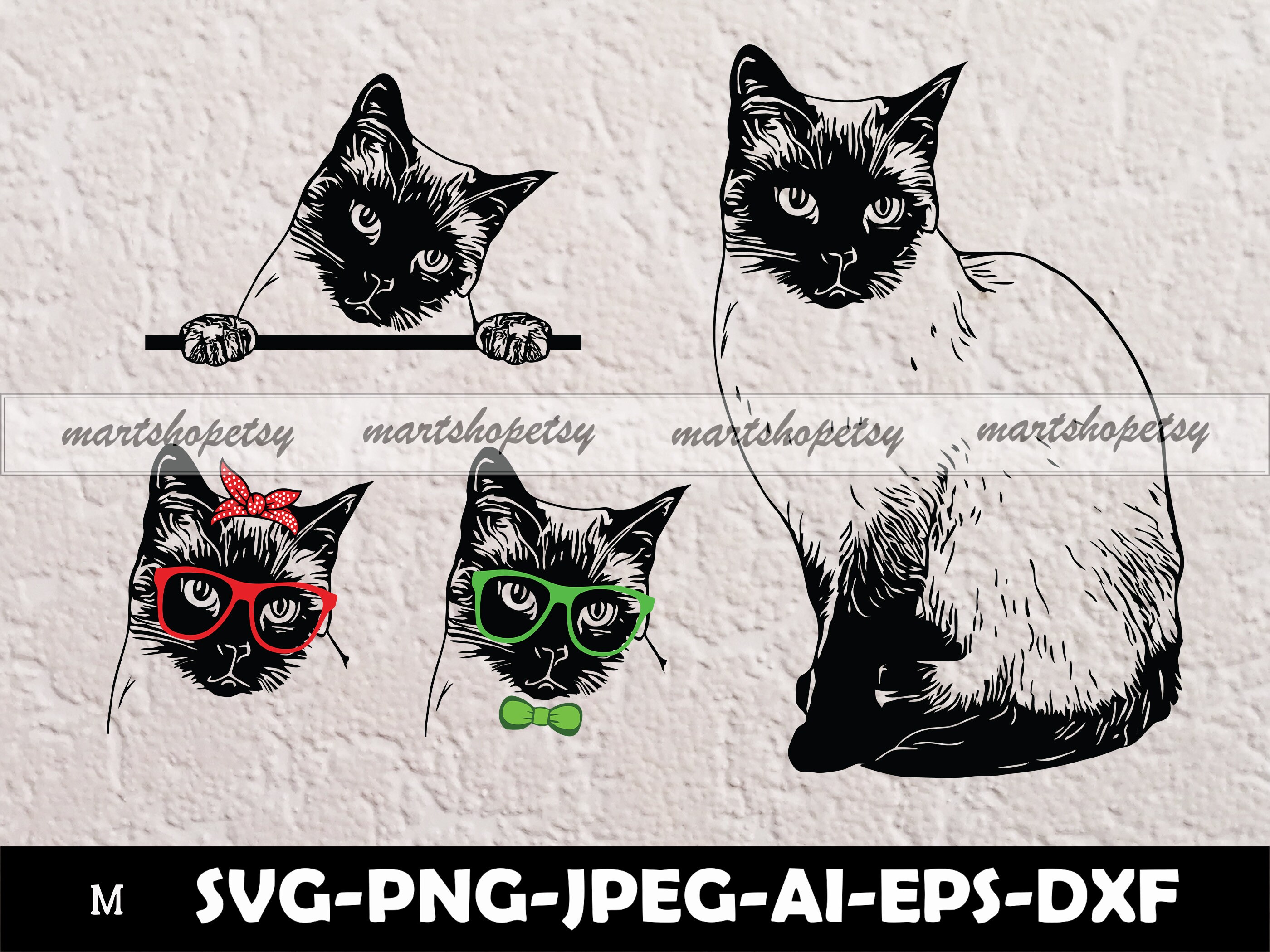 Siamese Cat Svg Bundle Siamese Cat Svg for Cricut Siamese - Etsy Ireland