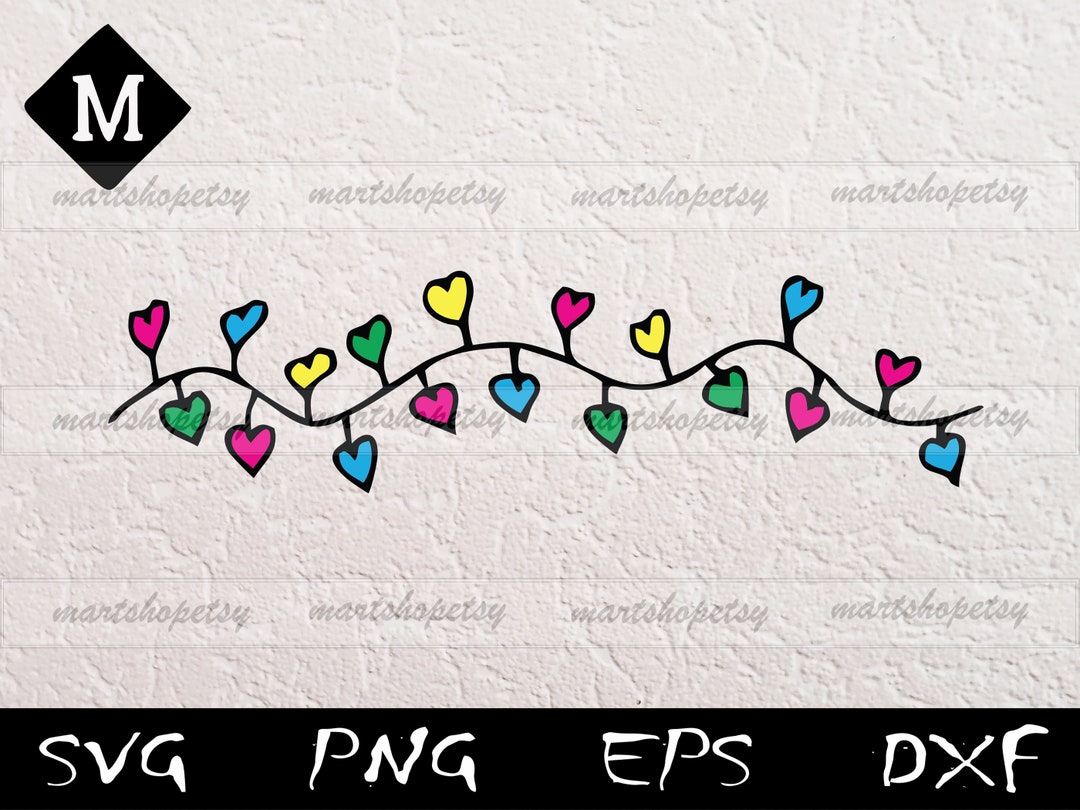 Christmas Heart Lights Svg, Christmas Heart Lights Svg for Cricut ...