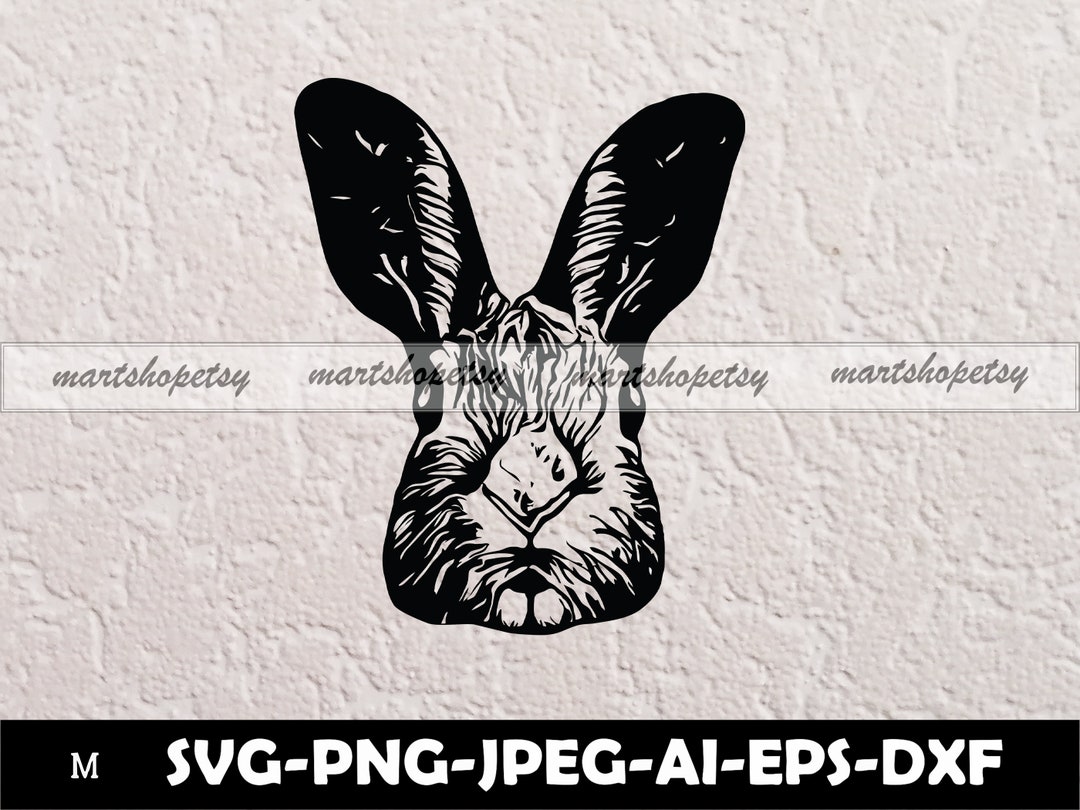 Rabbit 4 Svg, Rabbit Svg for Cricut-silhouette, Hand Drawn Rabbit Svg ...
