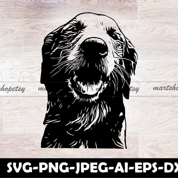 Golden Retriever Head Silhouette - Etsy