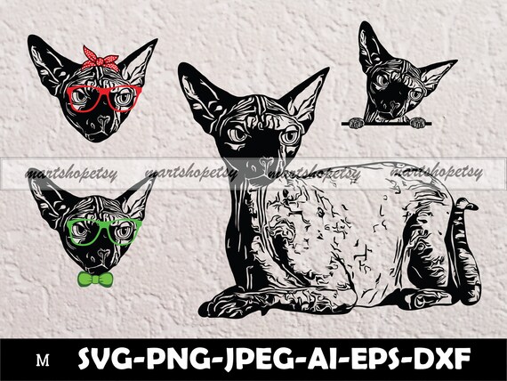 Sphynx Cat Svg Bundle Sphynx Cat Svg for Cricut Sphynx Cat | Etsy