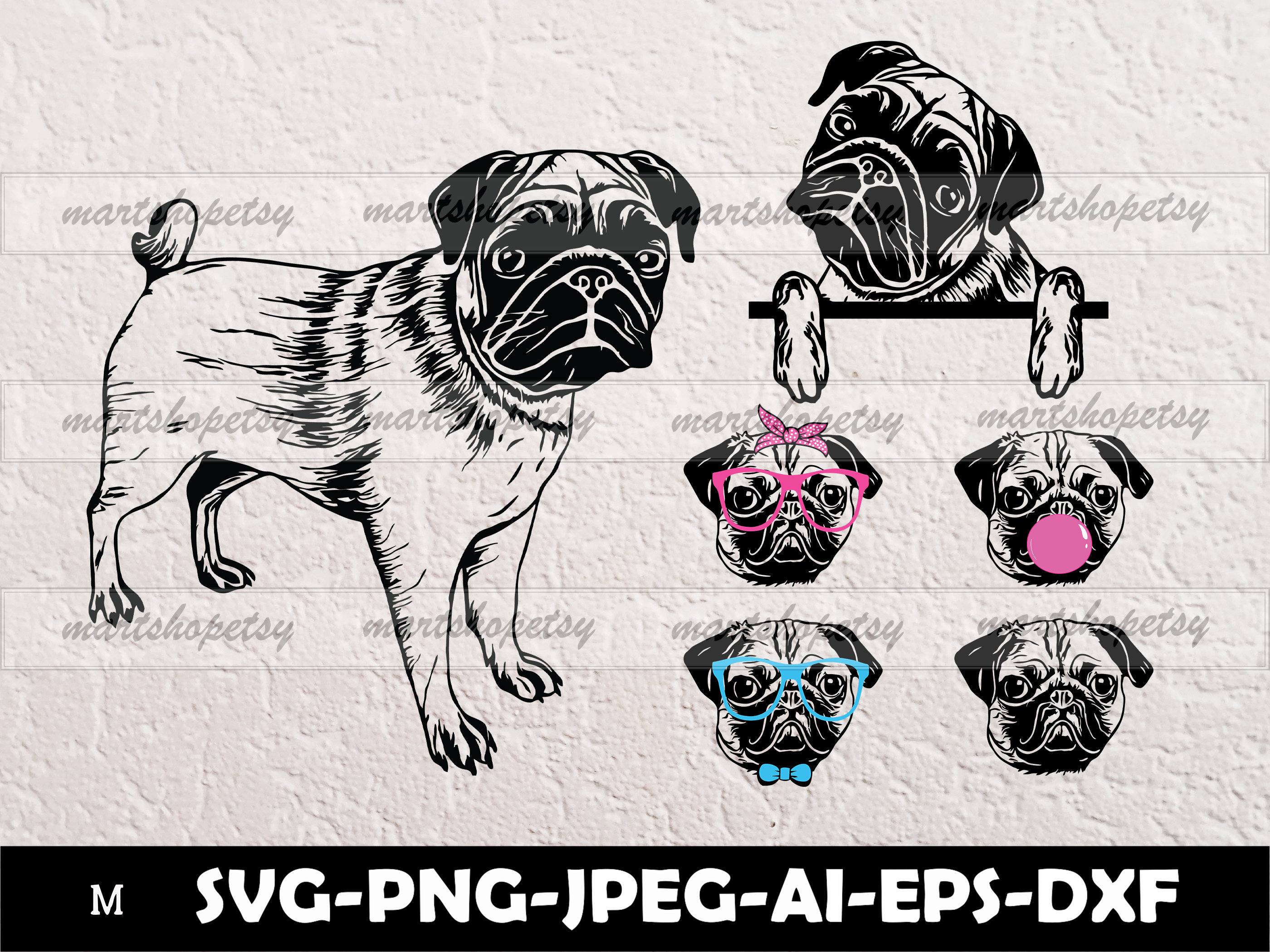 Pug Svg Pug Svg Bundle Pug Dog Svg for Cricut Pug Svg With - Etsy Australia