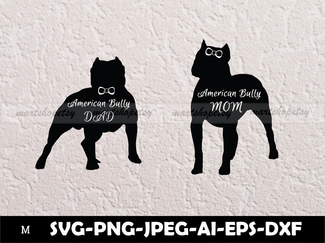 American Bully 2 Svg, American Bully Layered Svg for Cricut, Silhouette ...