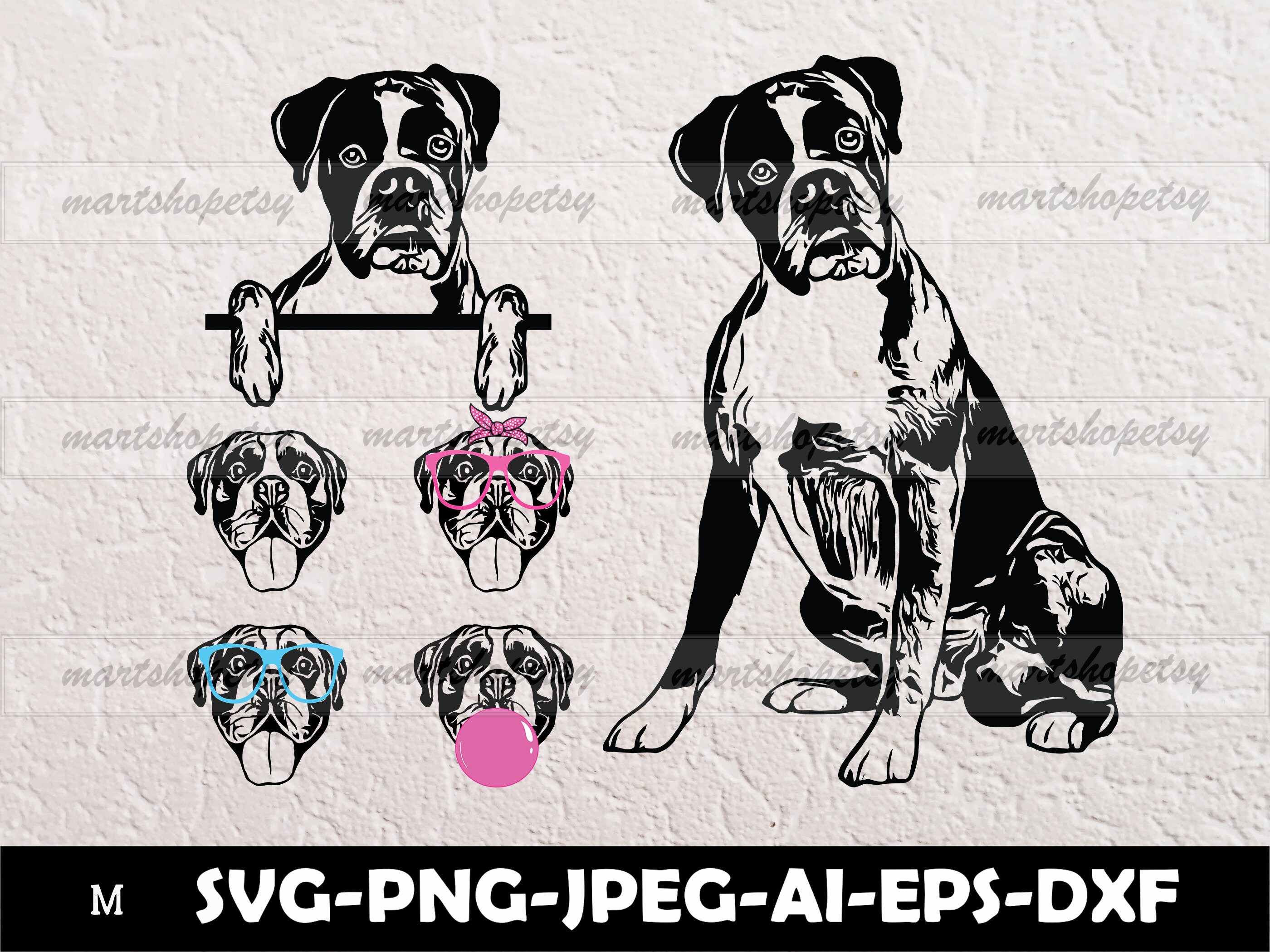 Boxer Svg Boxer Svg Bundle Boxer Dog Svg for Cricut Boxer - Etsy UK