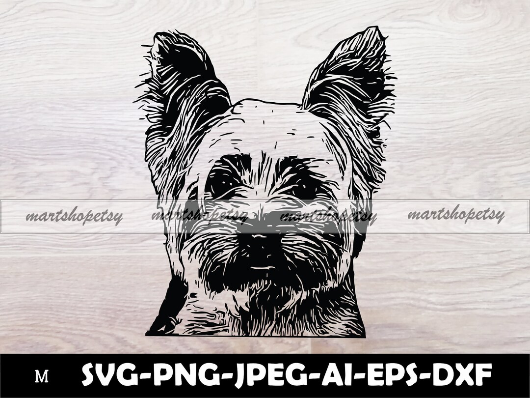 Yorkshire Terrier 1 Svg-png-eps-dxf-jpeg, Pet Lover, Dog Svg, Dog Face ...