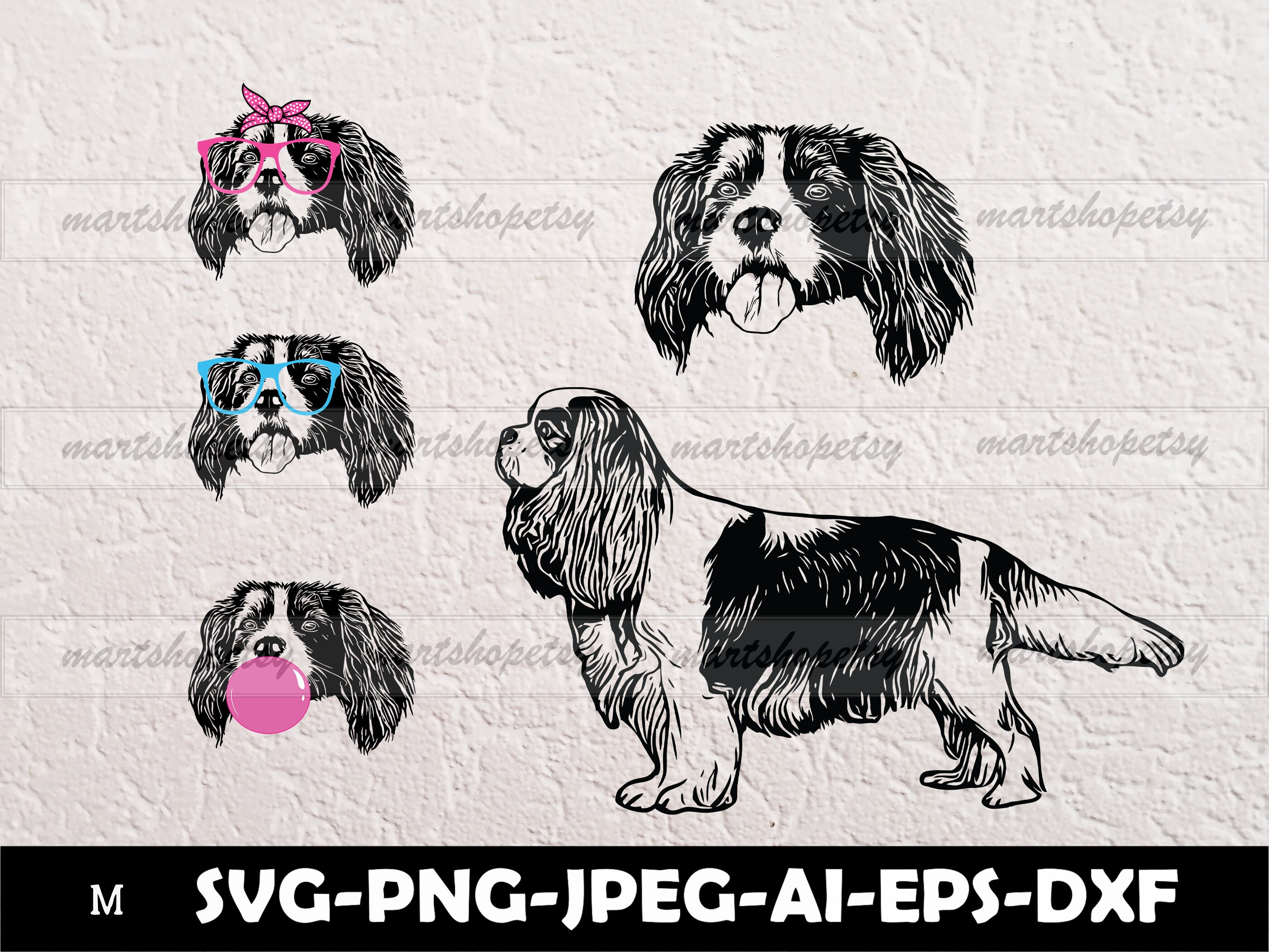 Cavalier King Charles Spaniel Svg Charles Spaniel Svg Bundle | Etsy
