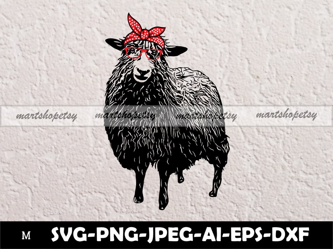 Sheep Layered 3 Svg, Sheep With Bandana-sunglasses Svg for Cricut ...