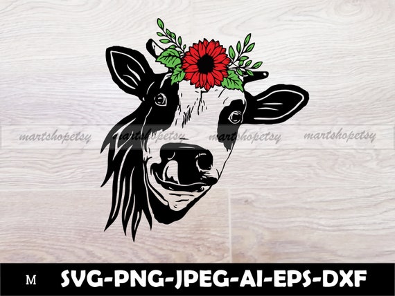 Cow Layered 3 Svg Cow With Flowers Svg for - Etsy